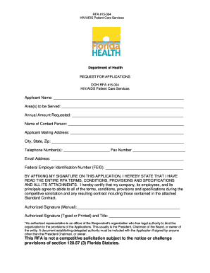 Fillable Online RFA DOH # Fax Email Print - pdfFiller