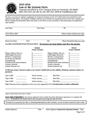 Fillable Online cloud 2015-2016 Low or No Income Form - cloud Fax Email ...