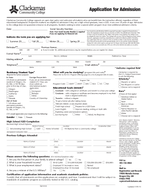 Fillable Online Clackamas Community College supports an open door ...