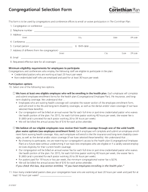 Fillable Online mennoniteusa Congregational Selection Form Fax Email ...