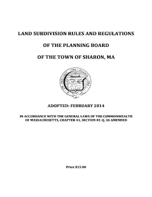 Fillable Online LAND SUBDIVISION RULES AND REGULATIONS OF THE PLANNING ...