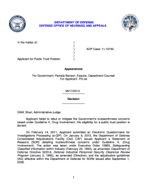 Fillable Online dod ADP Case 1112742 - dod Fax Email Print - pdfFiller