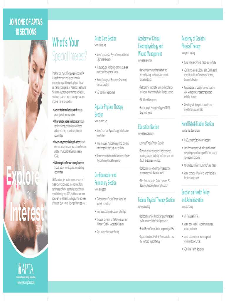 Fillable Online apta JOIN ONE OF APTAS 18 SECTIONS Whats Your Acute ...