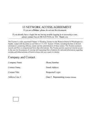 Fillable Online 13 NETWORK ACCESS AGREEMENT Fax Email Print - pdfFiller