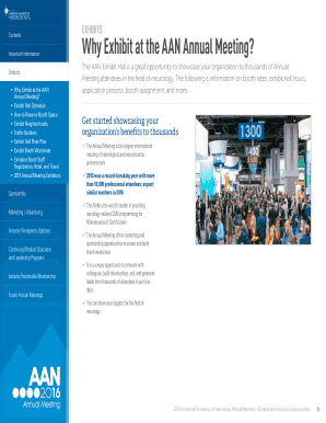 Fillable Online EXHIBITS Why Exhibit at the AAN Annual Meeting Fax ...