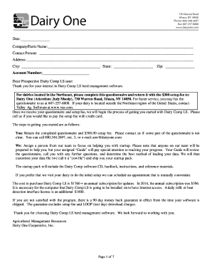 Fillable Online Dairy Comp 305 Install Questionnarre Fax Email Print ...