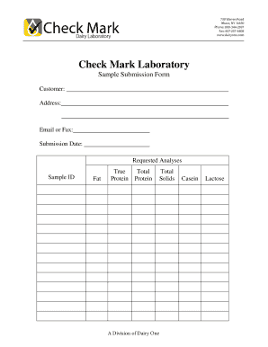 Fillable Online Milk Check Laboratory - Dairy One Fax Email Print ...
