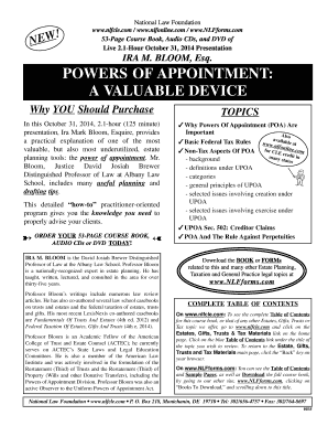 Fillable Online Powers of appointment - National Law Foundation Fax ...