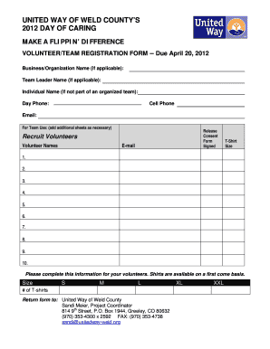 Fillable Online volunteer-team registration form Fax Email Print ...