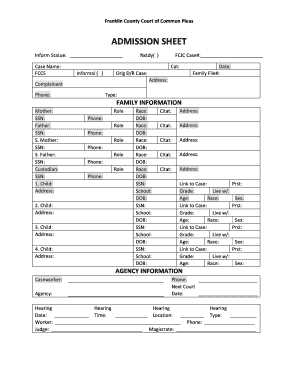 Fillable Online drj fccourts ADMISSION SHEET - MOTION FORM Fax Email ...