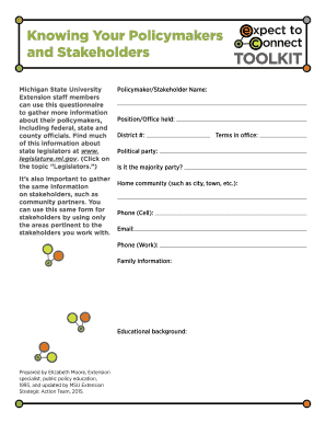 Fillable Online od msue msu Knowing Your Policymakers Fax Email Print - pdfFiller