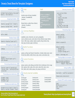 Fillable Online Smarty Cheat Sheet for Template Designers Fax Email ...