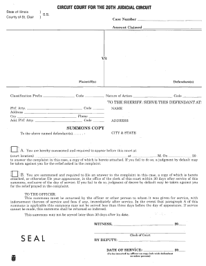 Fillable Online CIRCUIT COURT FOR THE 20TH JUDICIAL CIRCUIT Fax Email Print - pdfFiller