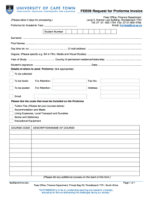 Fillable Online FEE09 Request for Proforma Invoice Fax Email Print ...