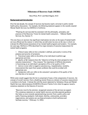 Milestones Of Recovery Scale - Fill Online, Printable, Fillable, Blank ...