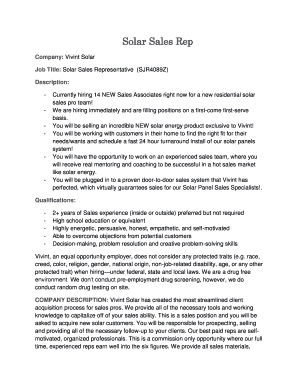 Fillable Online Solar Sales Rep Fax Email Print - pdfFiller