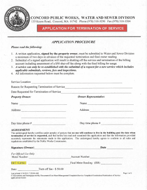 Fillable Online concordnet A written application, signed by the property owner, must be ...