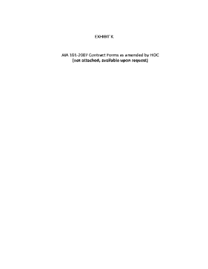 Fillable Online AIA 101-2007 Contract Forms as amended by HOC Fax Email ...