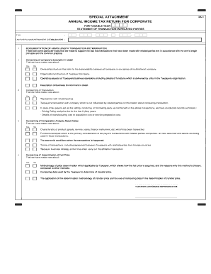 Fillable Online SPECIAL ATTACHMENT 3A-1 ANNUAL INCOME TAX RETURN FOR ...