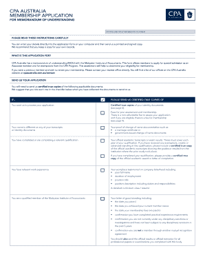 Fillable Online cpaaustralia com CPA AUSTRALIA MEMBERSHIP APPLICATION ...