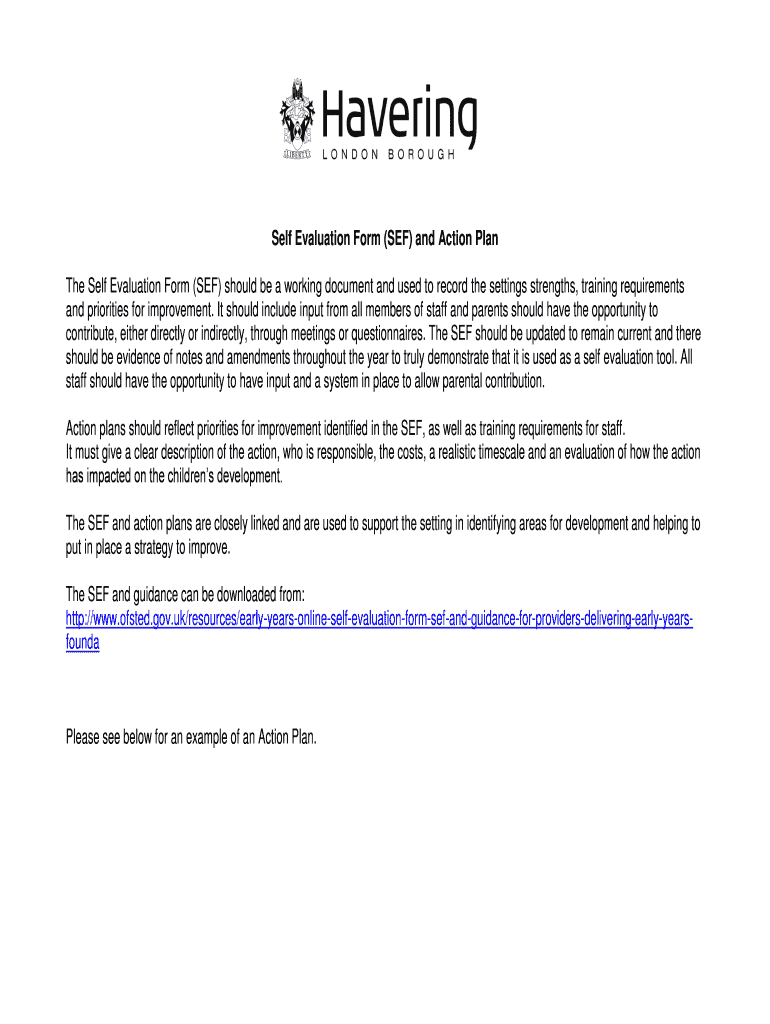 Fillable Online Self Evaluation Form SEF and Development Plan Fax Email ...