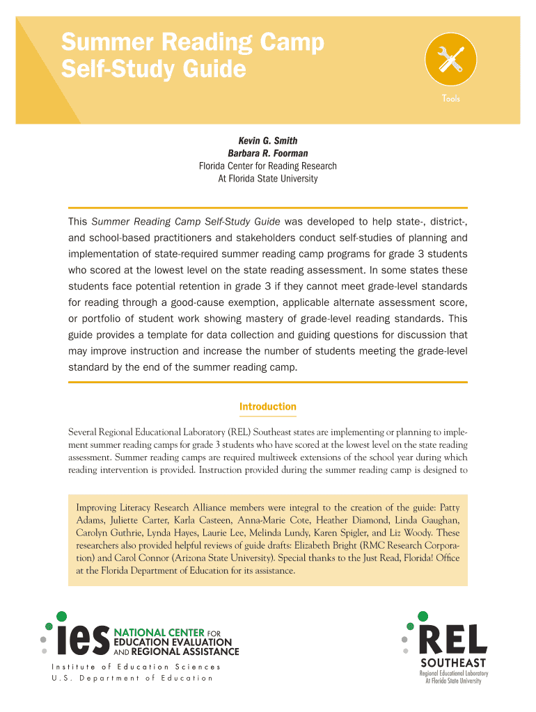 Fillable Online ies ed Summer Reading Camp Self-Study Guide summer reading camps Fax Email Print ...