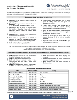 Fillable Online Involuntary Discharge Checklist Fax Email Print - pdfFiller
