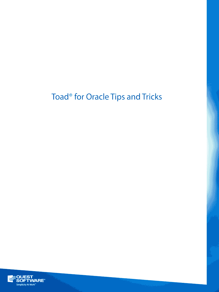Fillable Online Toad for Oracle Base Edition Fax Email Print - pdfFiller