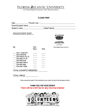 Fillable Online adhus fau PLEASE PRINT - Florida Atlantic University - adhus fau Fax Email Print ...