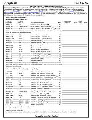 Fillable Online sbcc English 201516 Associate Degree Graduation ...