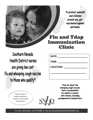 Fillable Online southernnevadahealthdistrict Flu and Tdap Immunization ...