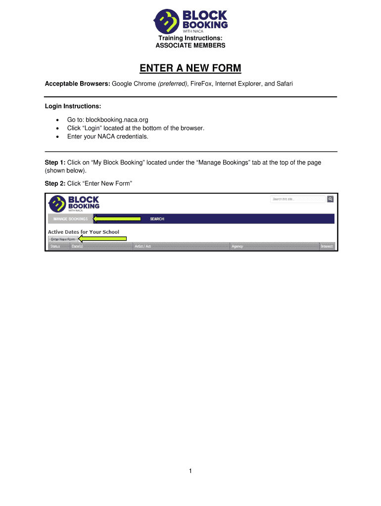 Fillable Online blockbooking naca ENTER A NEW FORM - Sign In Fax Email Print - pdfFiller