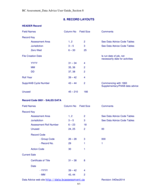 Fillable Online data bcassessment BC Assessment Data Advice User Guide ...