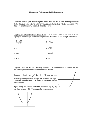 Fillable Online Geometry Calculator Skills Inventory Fax Email Print ...