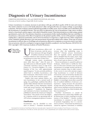 Fillable Online Diagnosis of Urinary Incontinence Fax Email Print ...