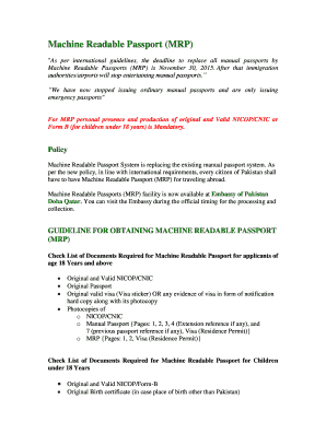Fillable Online Machine Readable Passport (MRP) Fax Email Print - pdfFiller