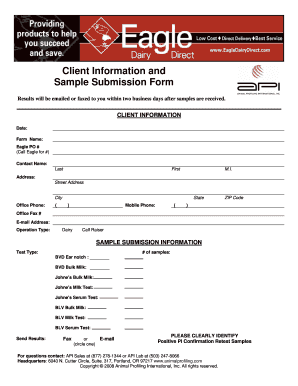 Fillable Online EDD Client Information and Sample Submission Form 2 Fax ...