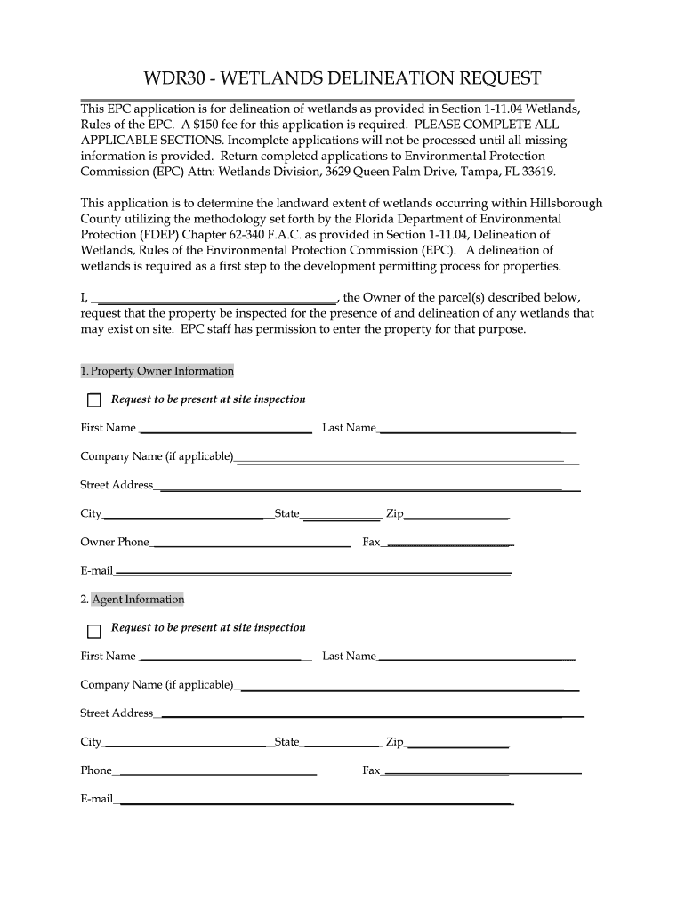 Fillable Online epchc WHAT IS NEEDED FOR WETLAND DELINEATION REQUESTS ...