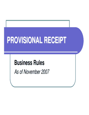 Fillable Online PROVISIONAL RECEIPT Fax Email Print - pdfFiller
