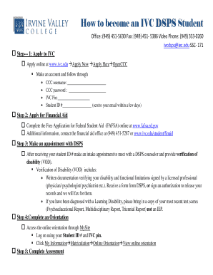 Fillable Online students ivc How to become an IVC DSPS Student ...