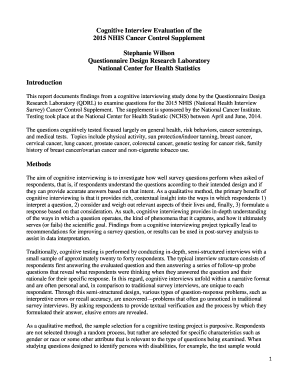 Fillable Online Cognitive Interview Evaluation of the Fax Email Print ...