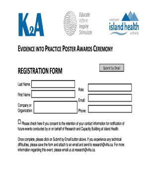 Fillable Online EVIDENCE INTO PRACTICE POSTER AWARDS CEREMONY Fax Email ...