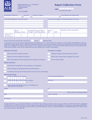 Fillable Online Export Collection Form Fax Email Print - pdfFiller