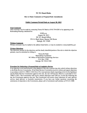Fillable Online nc911 nc NC 911 Board Rules - nc911 nc Fax Email Print ...
