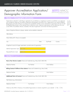 Fillable Online Approver Accreditation Application Demographic ...