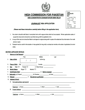 Fillable Online mofa gov Journalist visa Application Final Fax Email ...