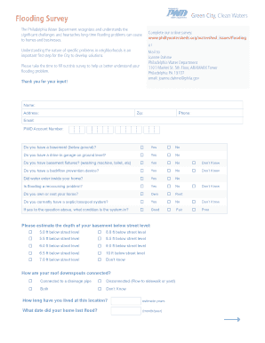 Fillable Online phillywatersheds Flooding Survey Green City Clean ...