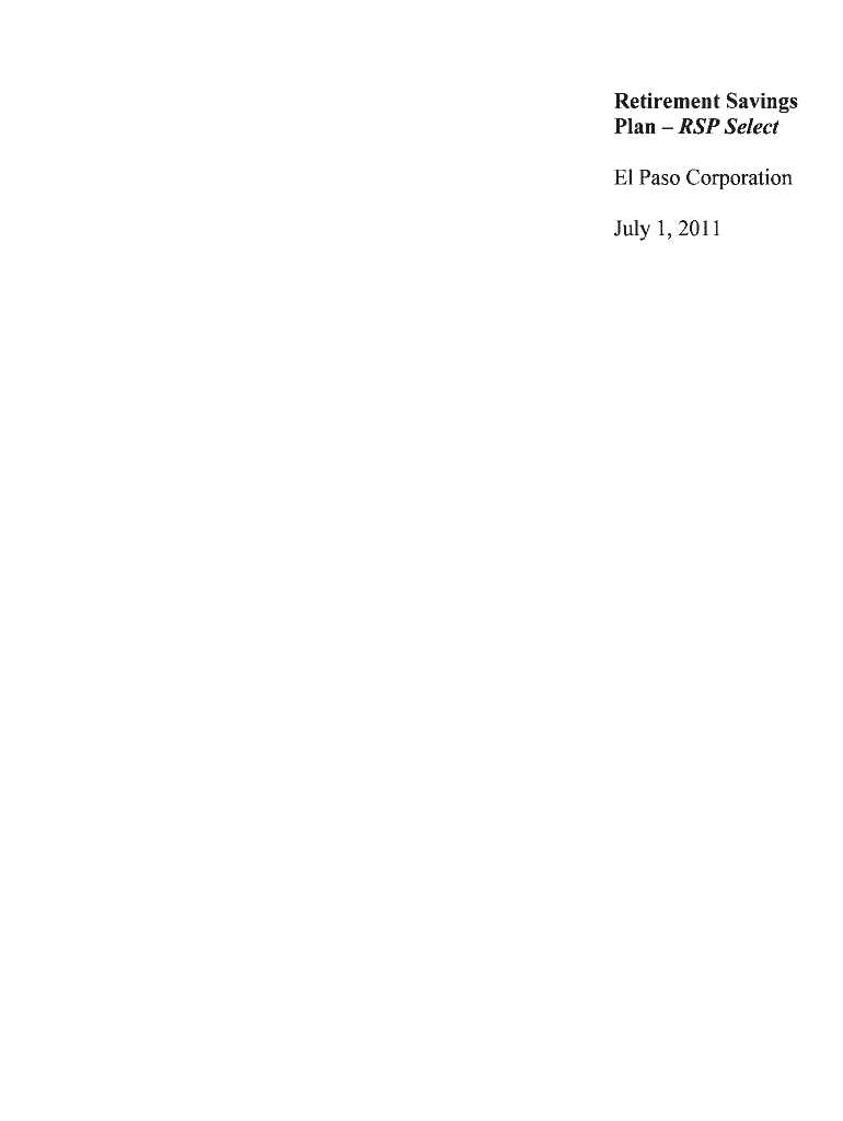 Fillable Online Plan RSP Select Fax Email Print - pdfFiller