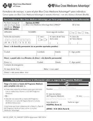 Fillable Online bcbstx Formulario de inscripcin para el plan Blue Cross ...