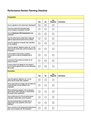 Fillable Online apps hr ou Performance Review Planning Checklist Fax ...